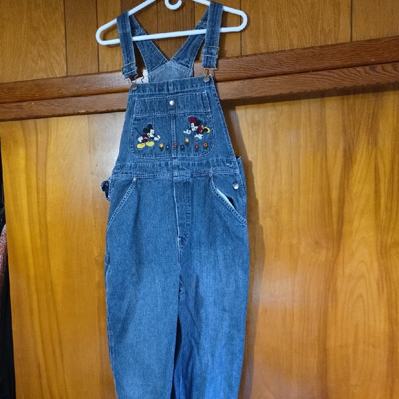 Disney | Jeans | Disney Blue Denim Overalls With Embroidered Characters ...